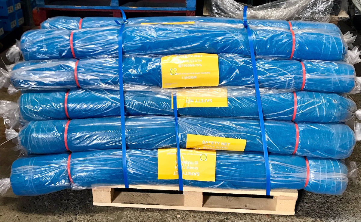 Blue PE Safety Net Shade Cloth 80 GSM | 1.80m Width 50m Length — DIRECT ...